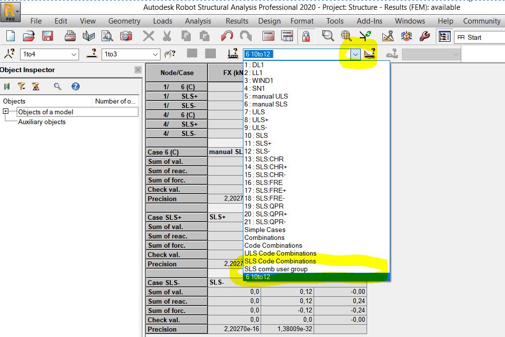 How to group manual combinations with automatic combinations for selection in Robot Structural ...