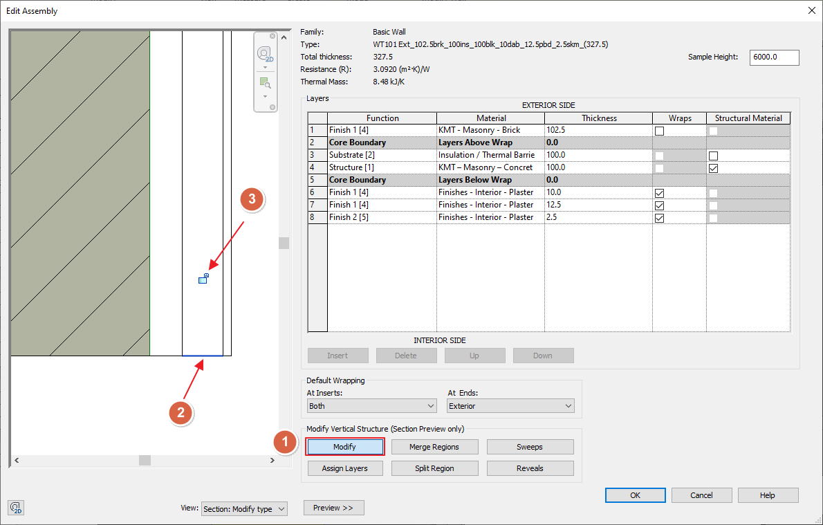 Material Takeoff schedule is incorrect for multilayered wall cut by ...