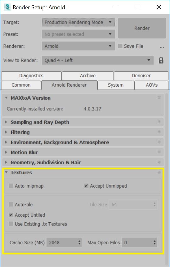 Cannot update 3ds Max scene bitmaps in Photoshop when rendering with Arnold