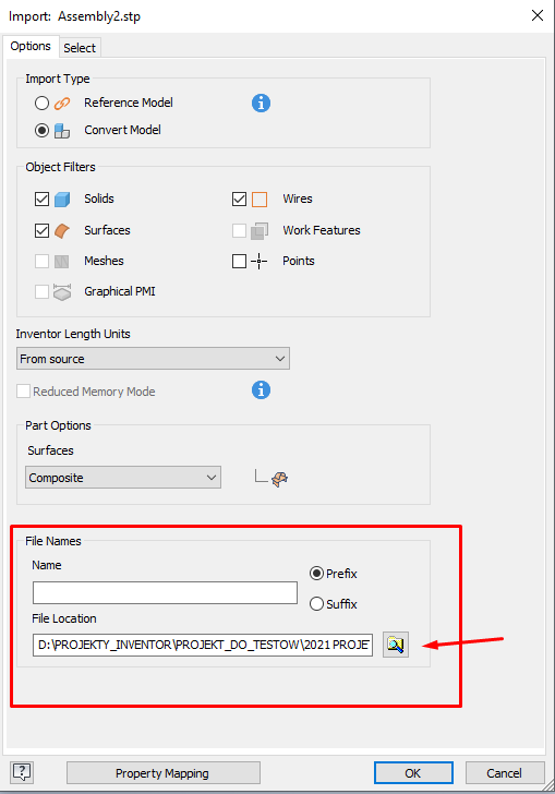 Save path for imported parts and subassemblies is different than the ...