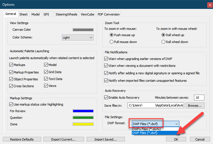 Colors are inverted with CAL file type in Design Review 2018