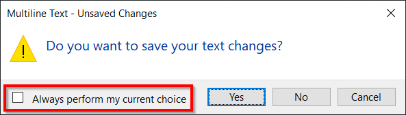 Pressing the Escape button while editing an MTEXT does not prompt a choice in AutoCAD