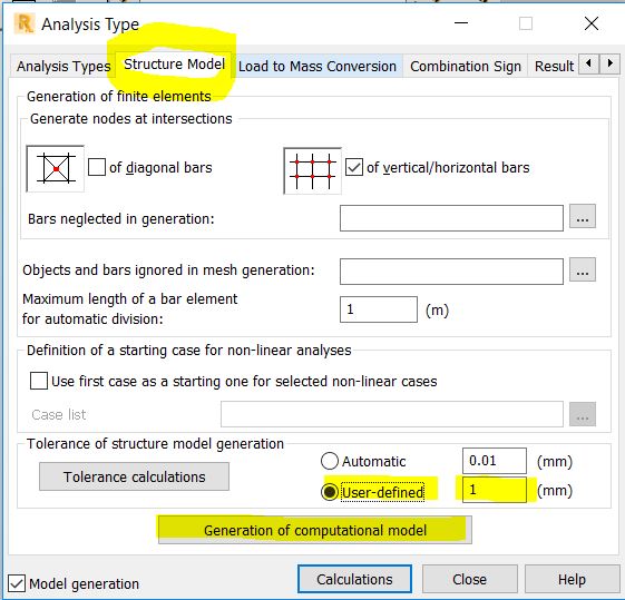 "Cohesion of the calculation model has been provided by definition of the kinematic constrains ...