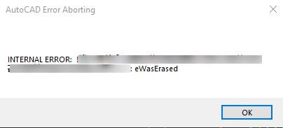"Error interno: [...]: eWasErased" y bloqueo al intentar guardar un ...