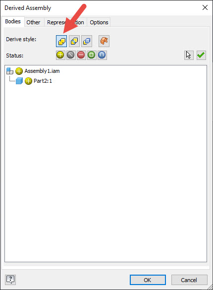 Inventor derived assembly as surface has full mass property