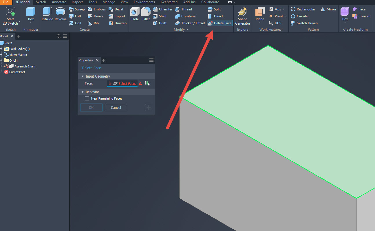 Inventor derived assembly as surface has full mass property
