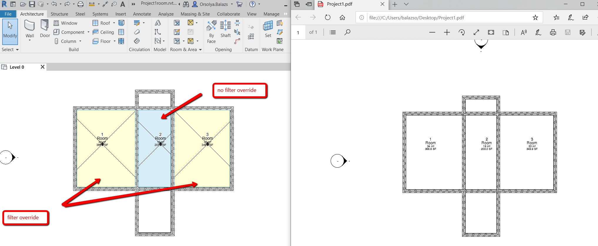 在 Revit 中打印为 PDF 时，过滤器替换缺少颜色填充