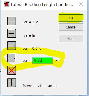 Which option should be used for lateral buckling length definition ...