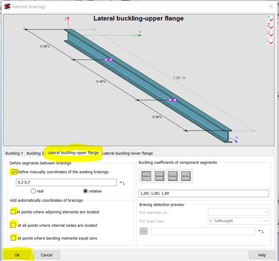 Which option should be used for lateral buckling length definition ...