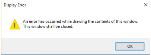 "Beim Zeichnen der Inhalte dieses Fensters ist ein Fehler aufgetreten ...