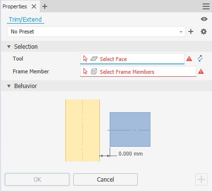 "Trim - Extend To Face: Problems encountered while executing ..." when using Frame Generator ...