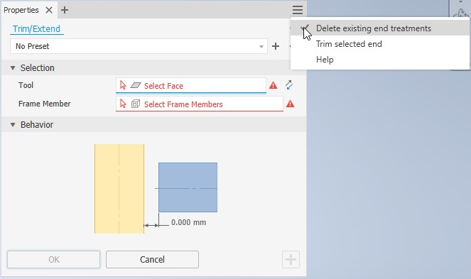 "Trim - Extend To Face: Problems encountered while executing ..." when using Frame Generator ...
