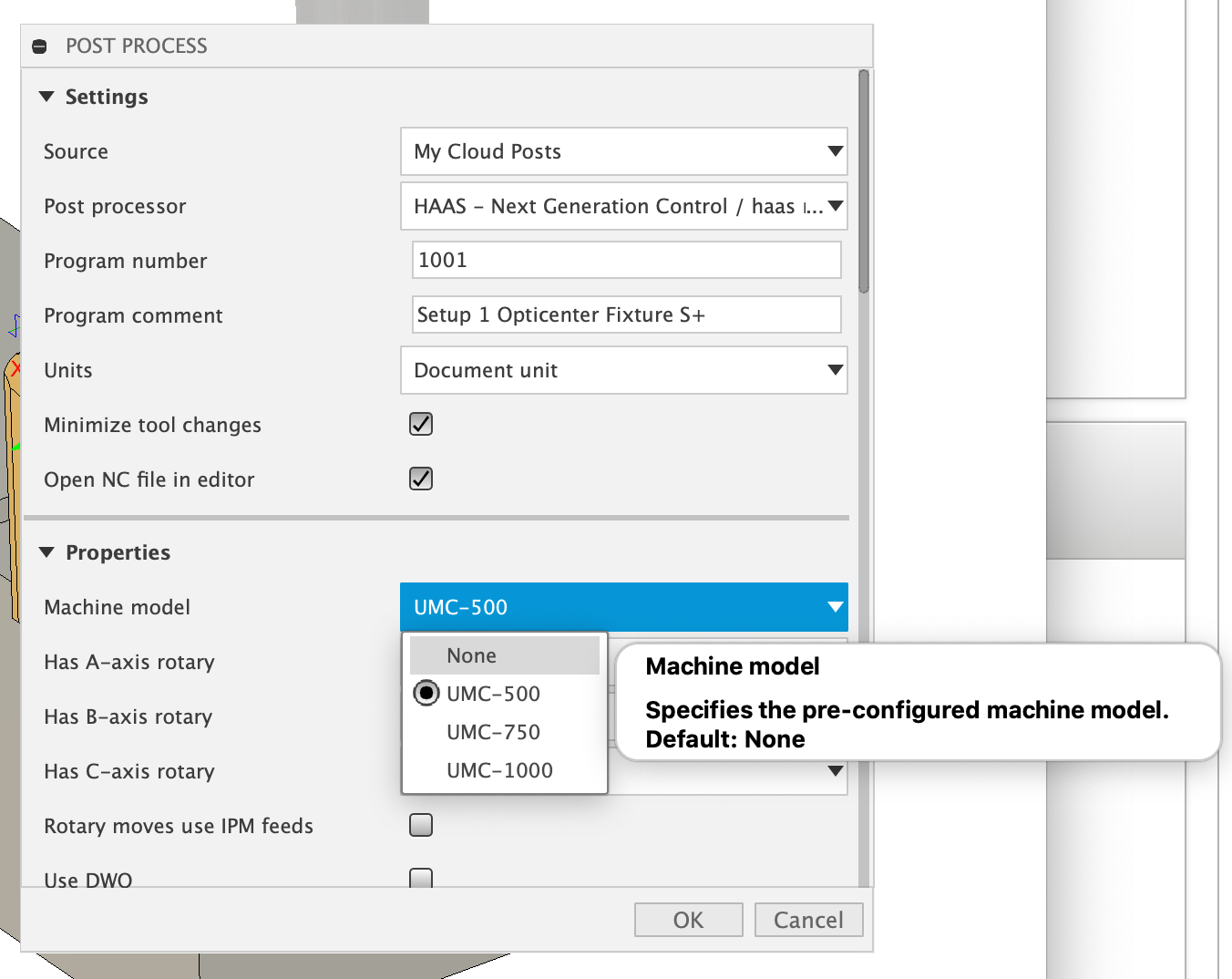 Which Fusion 360 Post Processor to use for Haas UMC-500, UMC-750, and ...