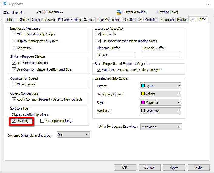 Edited label shows warning symbol in Civil 3D