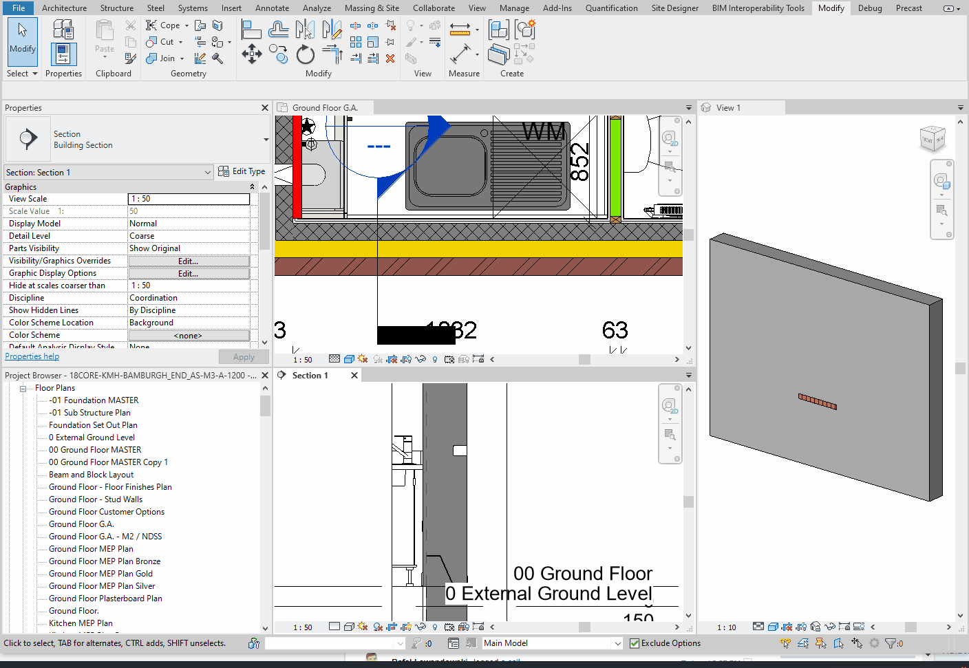 Cannot select a family on floor plan while it is visible in 3D or ...