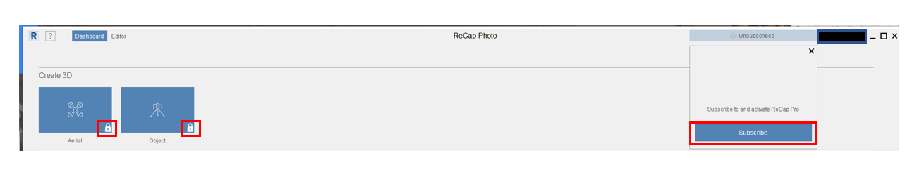 ReCap Photo 不适用于 ReCap Pro 试用版固定期限的使用许可