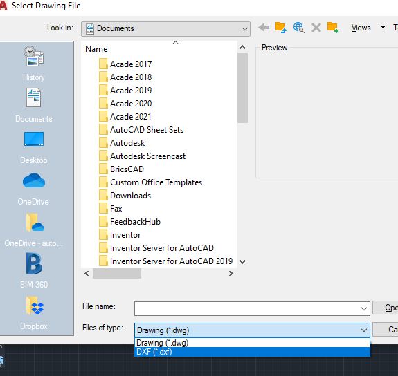 Unable To Insert DXF To A Drawing Template In AutoCAD 2021