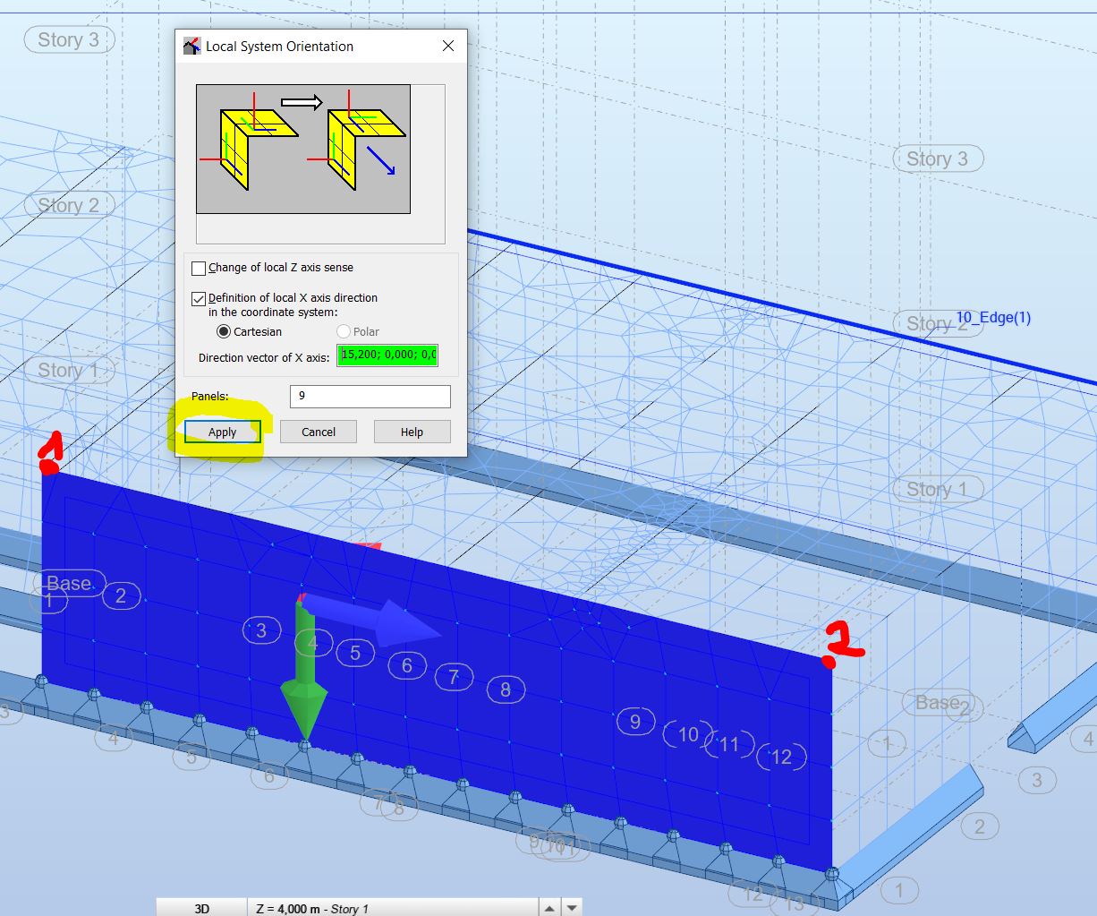 "Instability of type 1" reported while calculation of model with orthotropic panels in Robot ...