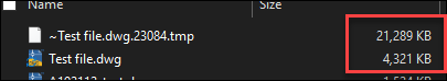 When opening an Inventor DWG drawing file, a very large TMP file is created