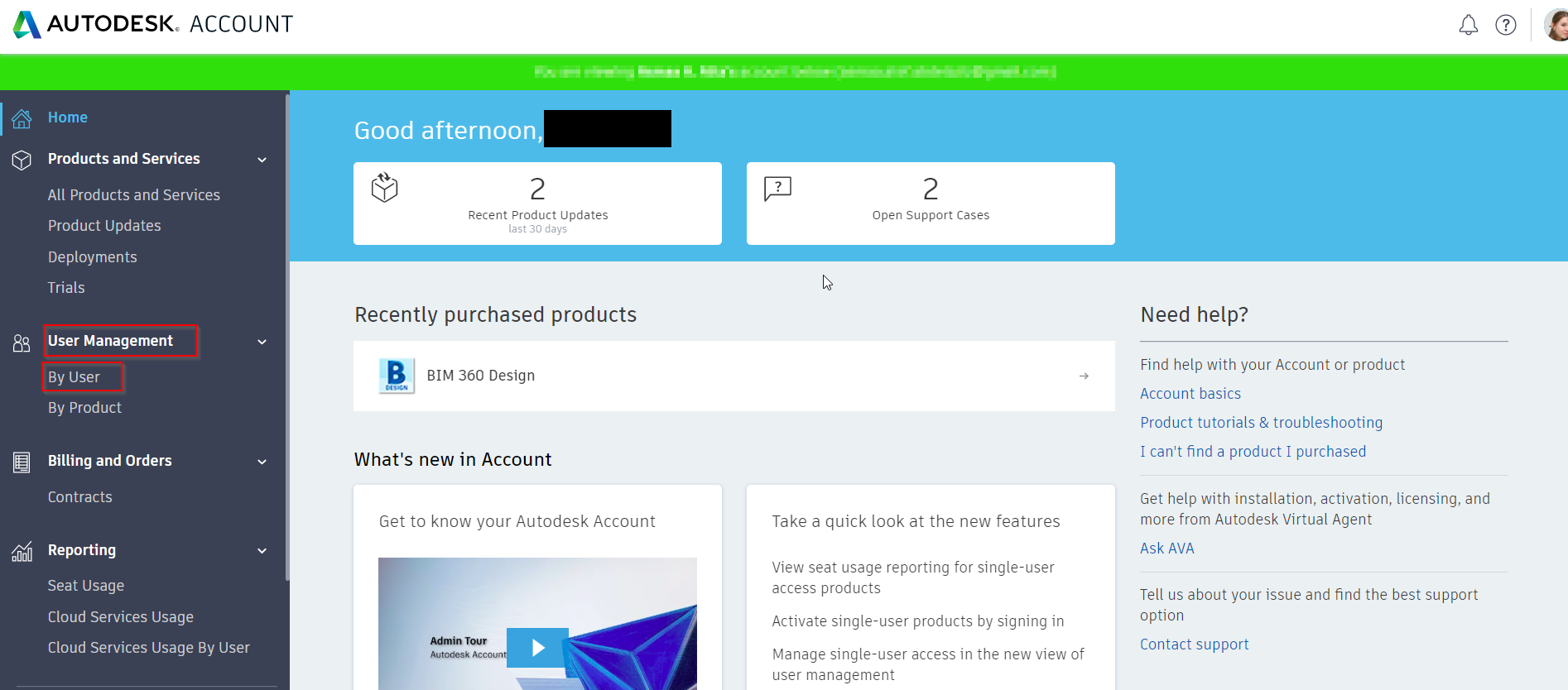 How to assign or unassign a BIM Collaborate Pro license seat to a user