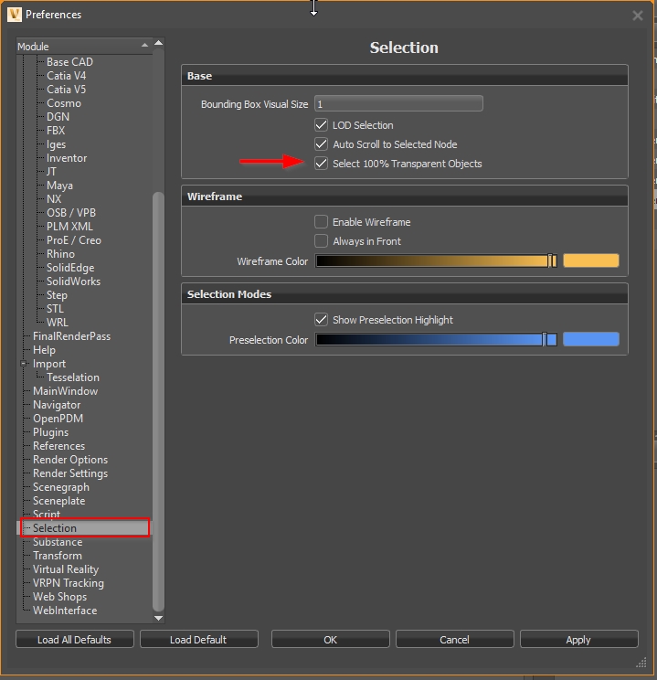 How to trigger touch controllers with transparent objects in VRED Go