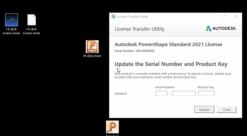 获取消息 — 将CAD模型以DGK形式保存到硬盘时，许可证转移实用程序 — PowerShape Standard 2021许可序列号000 ...