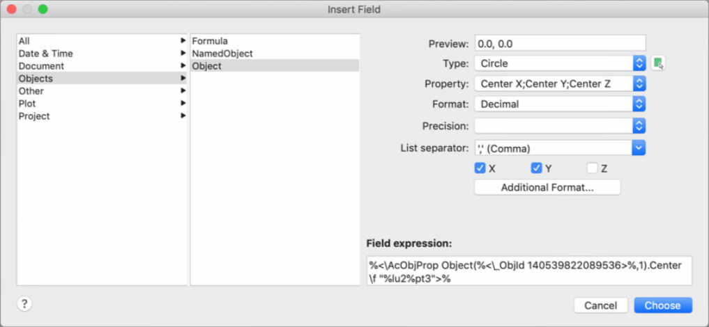 Certain fields options do not update or are unavailable in AutoCAD for Mac
