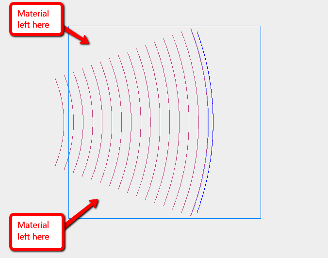 Side feature not getting fully roughed out in FeatureCAM
