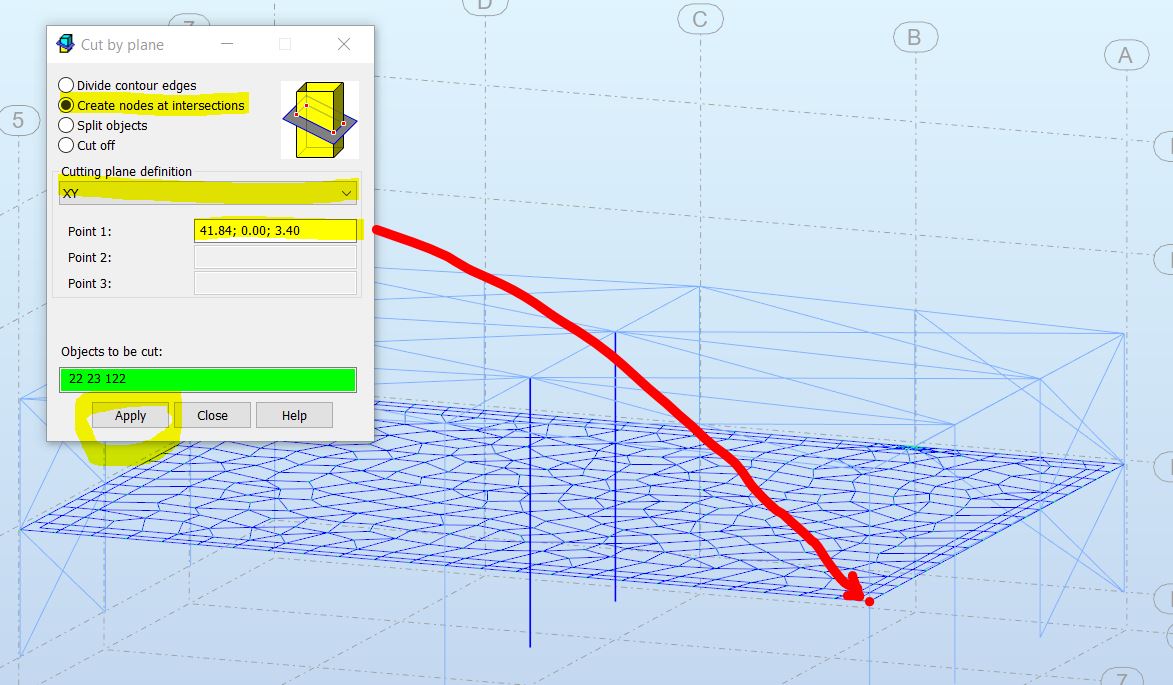 Columns does not support slab in Robot Structural Analysis