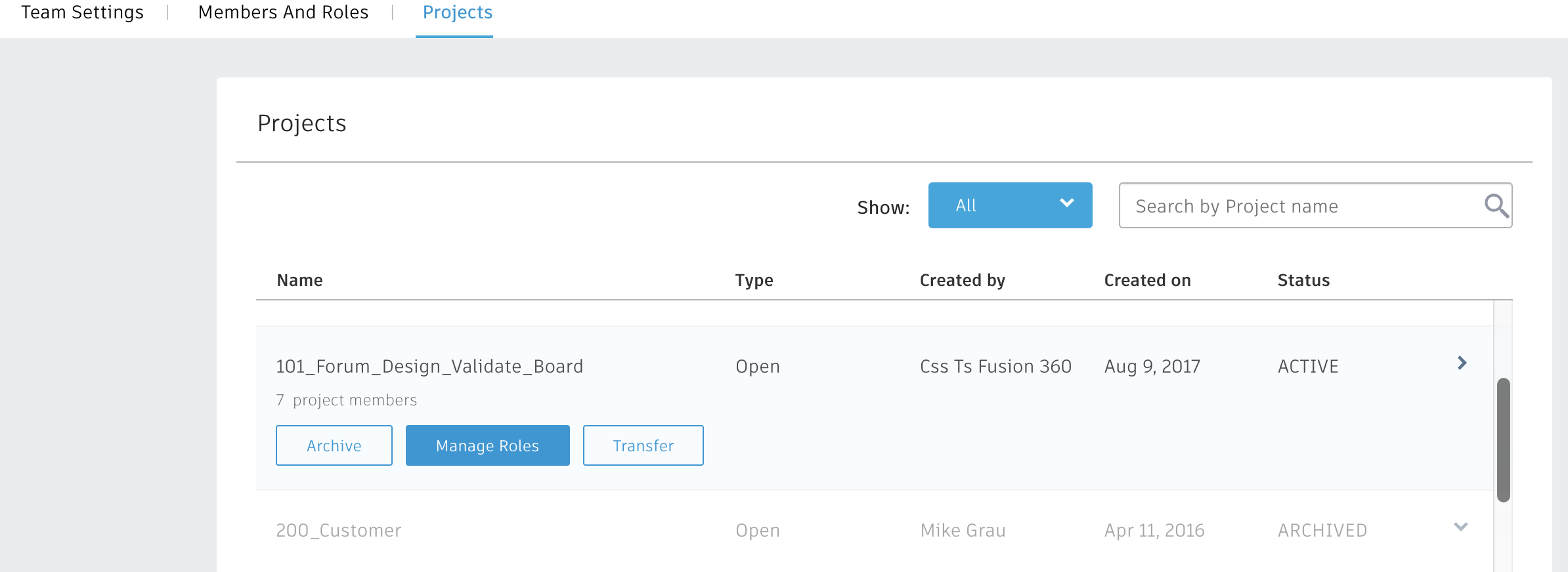 How to access closed and secret projects as a Team Admin in Fusion 360