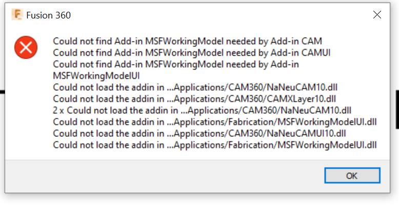 Error "No se ha podido encontrar el complemento MSFWorkingModel ...