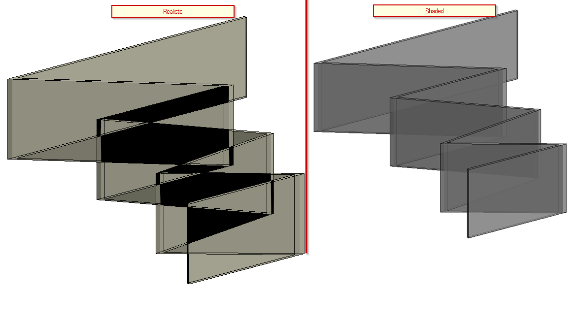 Elements with per-view transparency shade incorrectly in realistic view ...
