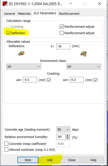 How To Calculate Long Term RC Slab Deflection With Upstand Beam Defined 