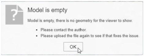 "Model is empty" when opening a Revit model in BIM 360