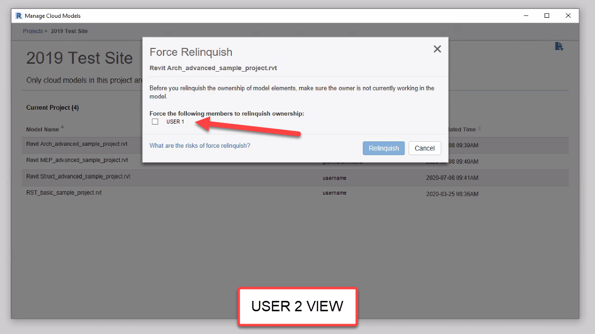 Different results from Force Relinquish listed when initiated by two ...