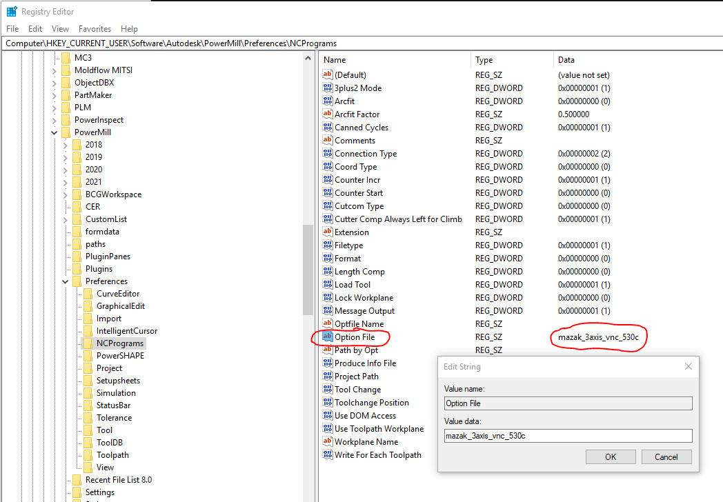 How to clear unwanted post processor option files from Options Output form in PowerMill
