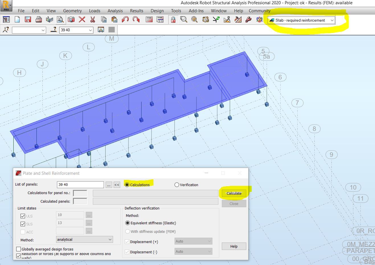 List of verification points for slab (floor) punching is empty in RC Slab Provided Reinforcement ...