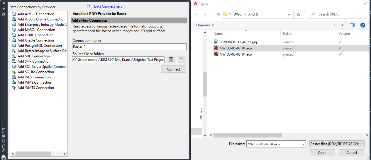 How To Use Fdo Data Connection To Connect To Raster Files Or Other Data Sources Stored On