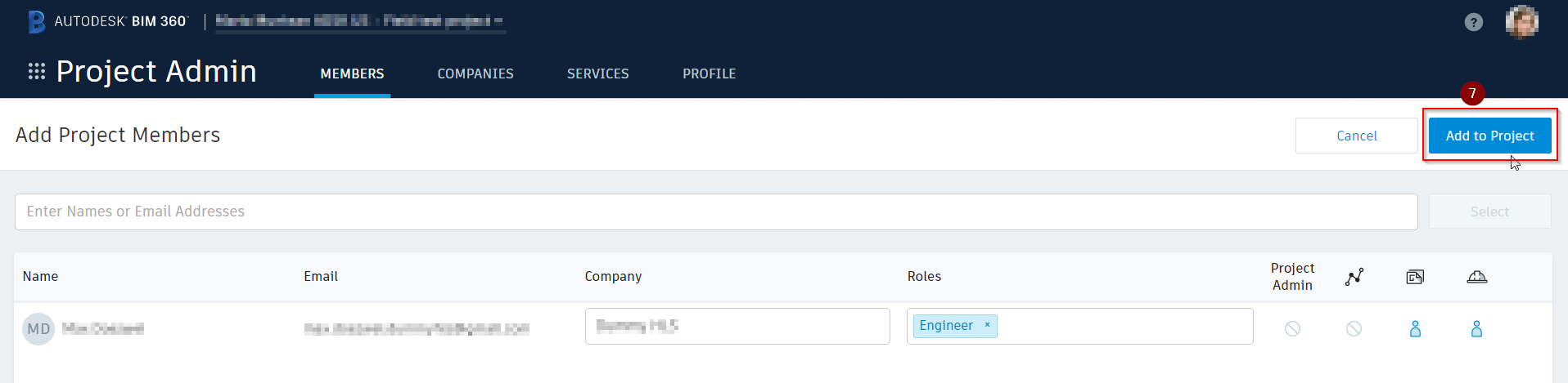 How to add new member to a project in BIM 360