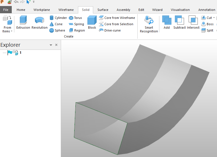 Getting broken solid when created from a surface created using drive curve in Powershape