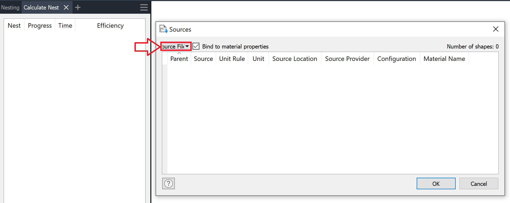 Source list is not populated when creating nest from assembly in ...