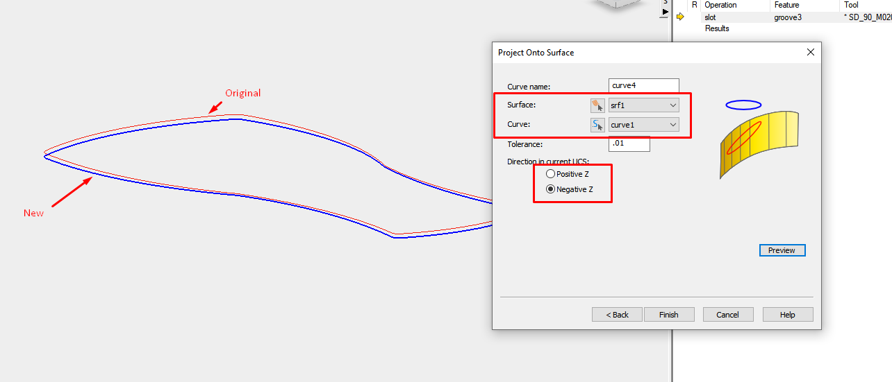 How to engrave onto tapered or conical faces using a groove feature in FeatureCAM