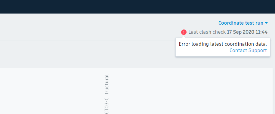 在 BIM 360 或 ACC Model Coordination 中查看模型时显示“加载最新协调数据时出错”