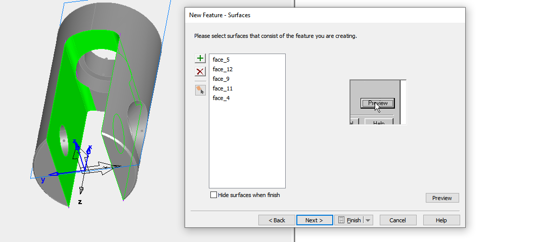 How to recognise features around the index axis using Interactive Feature Recognition in ...