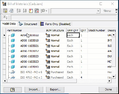 Right-click menu disappears in assembly BOM and Open from Vault dialog boxes in Inventor