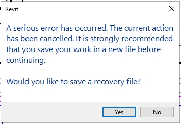 Multi-rebar annotation not placed automatically or "A serious error has occurred..." while ...