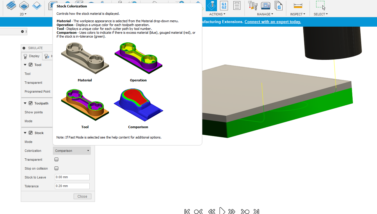 Where is "part compare" or "Show Rest Material" In Fusion