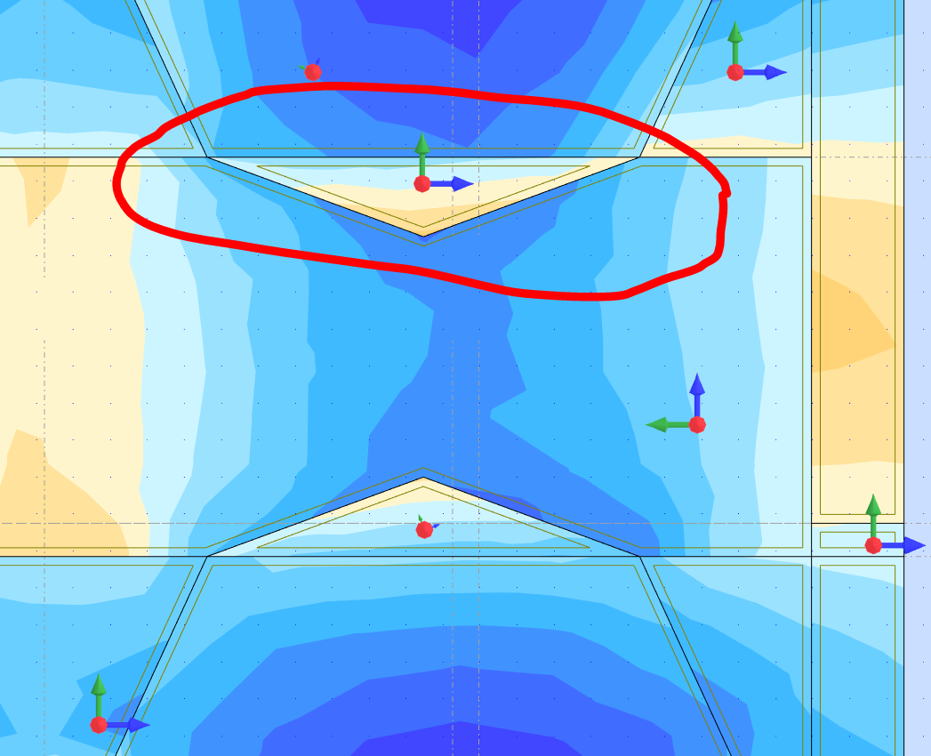 Inconsistent bending moment maps for slab or wall divided in separate ...