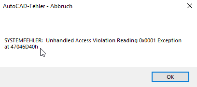 AutoCAD-based product crashes when Windows was just before on standby ...