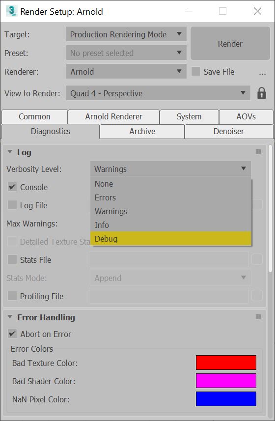 Log Arnold For 3ds Max User Guide Arnold Renderer Arnold For 3ds Max